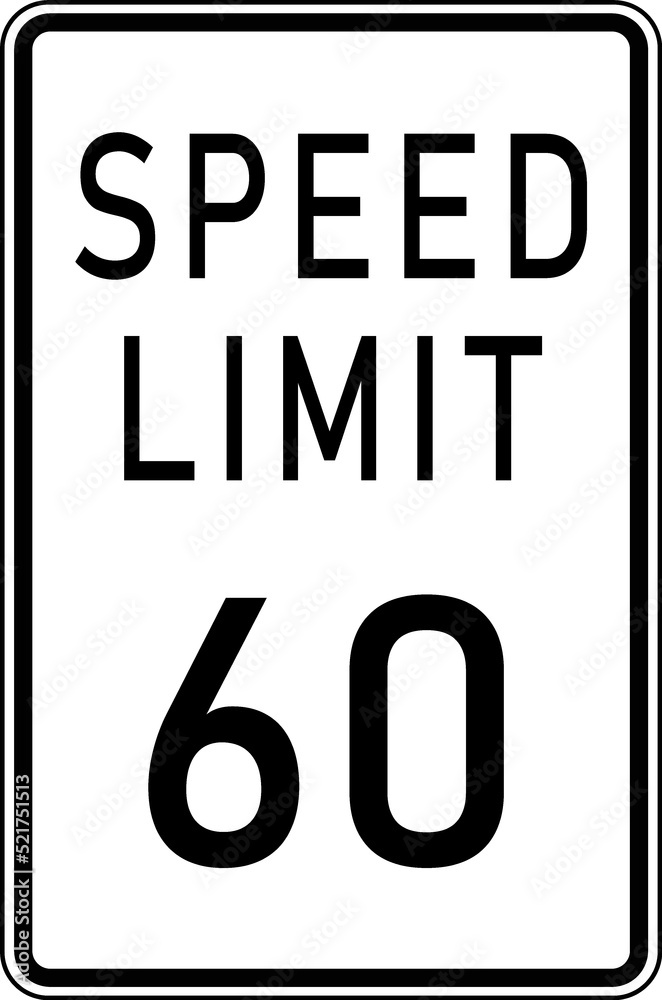 speed limit 60 sign - safety sign on highways and parking areas vector ...