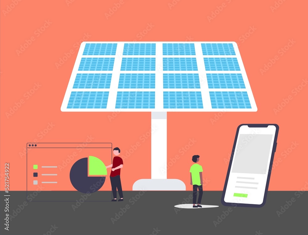 Solar pv pant with scada system Stock Illustration | Adobe Stock