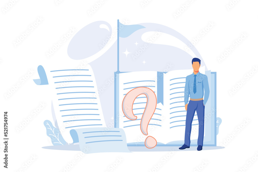 concept illustration of people frequently asked questions around ...