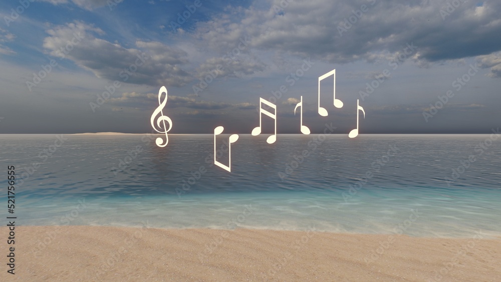 music note with nature background Stock Illustration | Adobe Stock