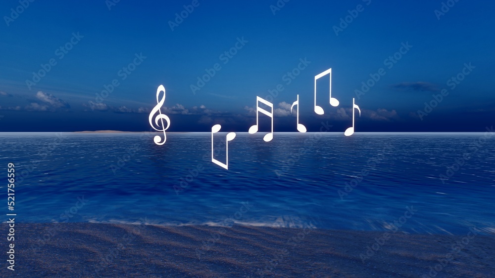 music note with nature background Stock Illustration | Adobe Stock