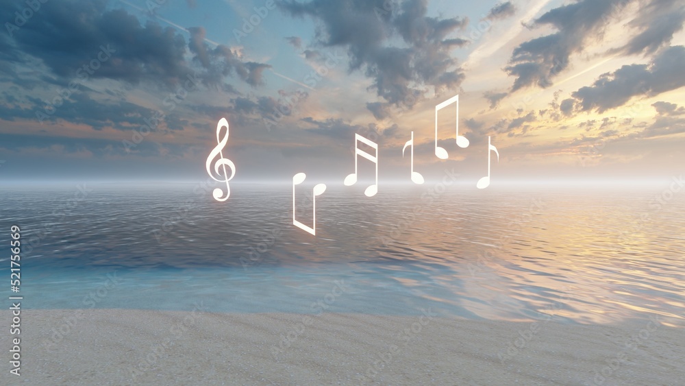 music note with nature background Stock Illustration | Adobe Stock