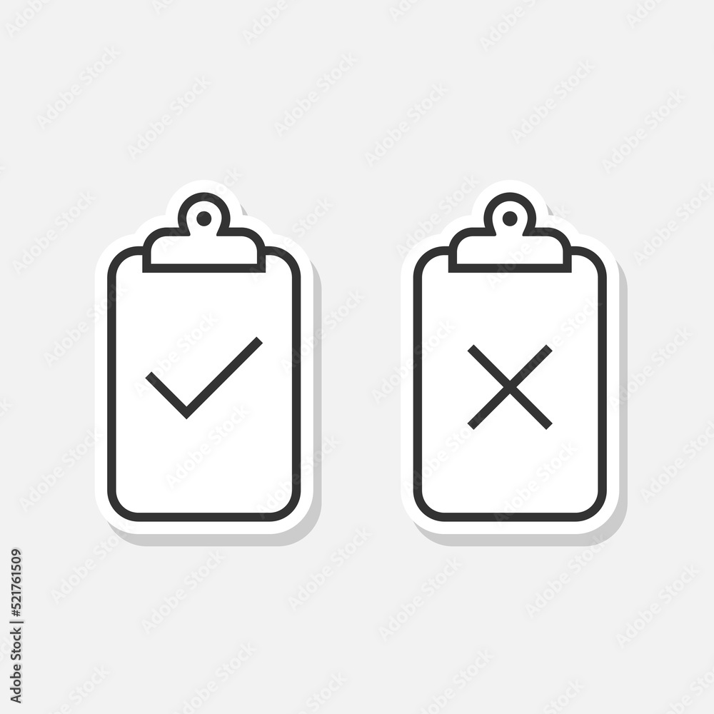 Check list yes no sticker icon Stock Vector | Adobe Stock