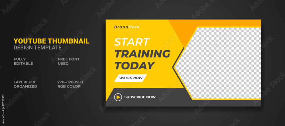 Youtube thumbnail and web banner template Premium Vector Stock Vector ...