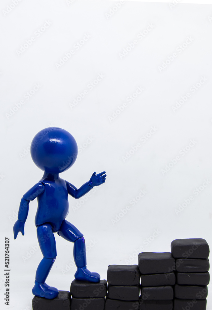 3d stickman figure ladder of success Stock Photo | Adobe Stock