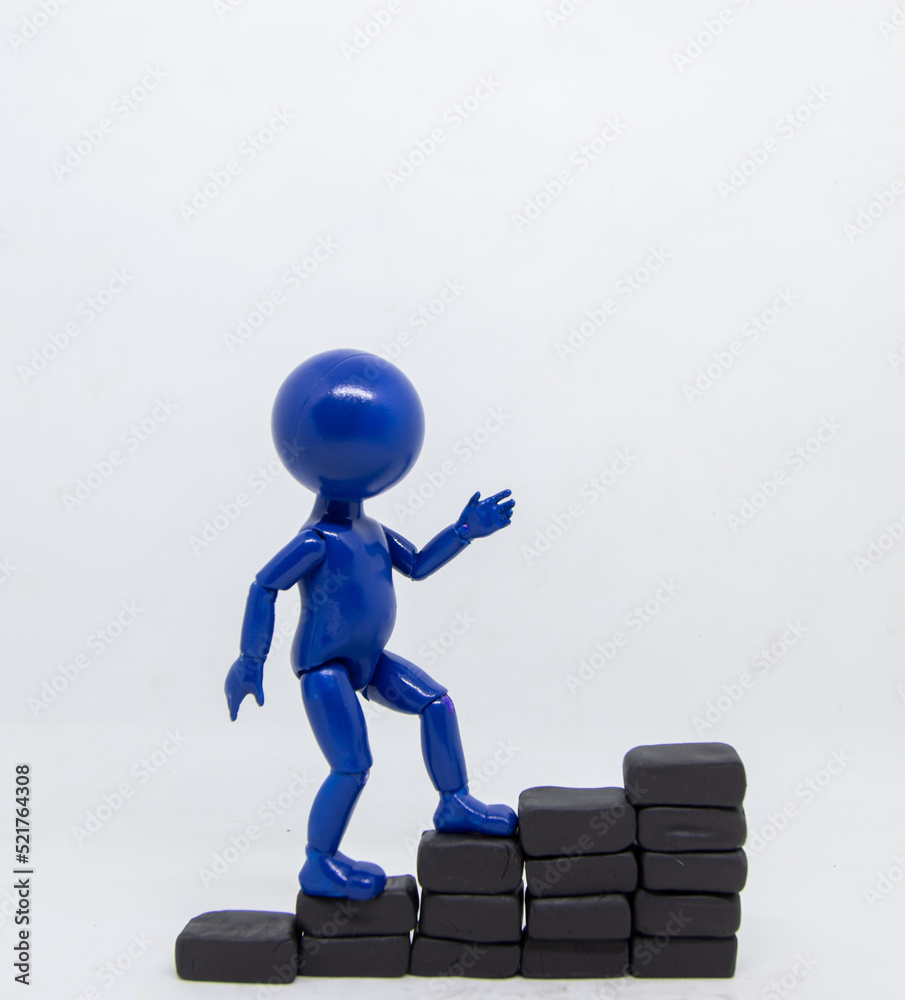 3d stickman figure ladder of success Stock Photo | Adobe Stock