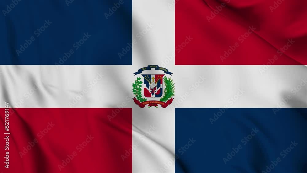 Dominican Republic flag waving looping footage Full 4K (3840 x 2160 ...