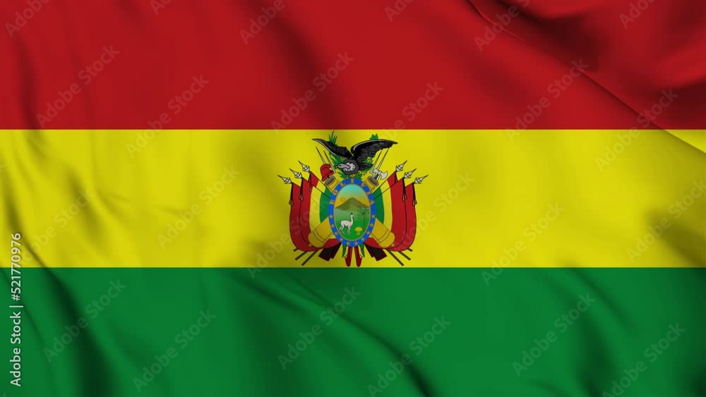 Bolivia flag waving looping footage Full 4K (3840 x 2160) Realistic ...