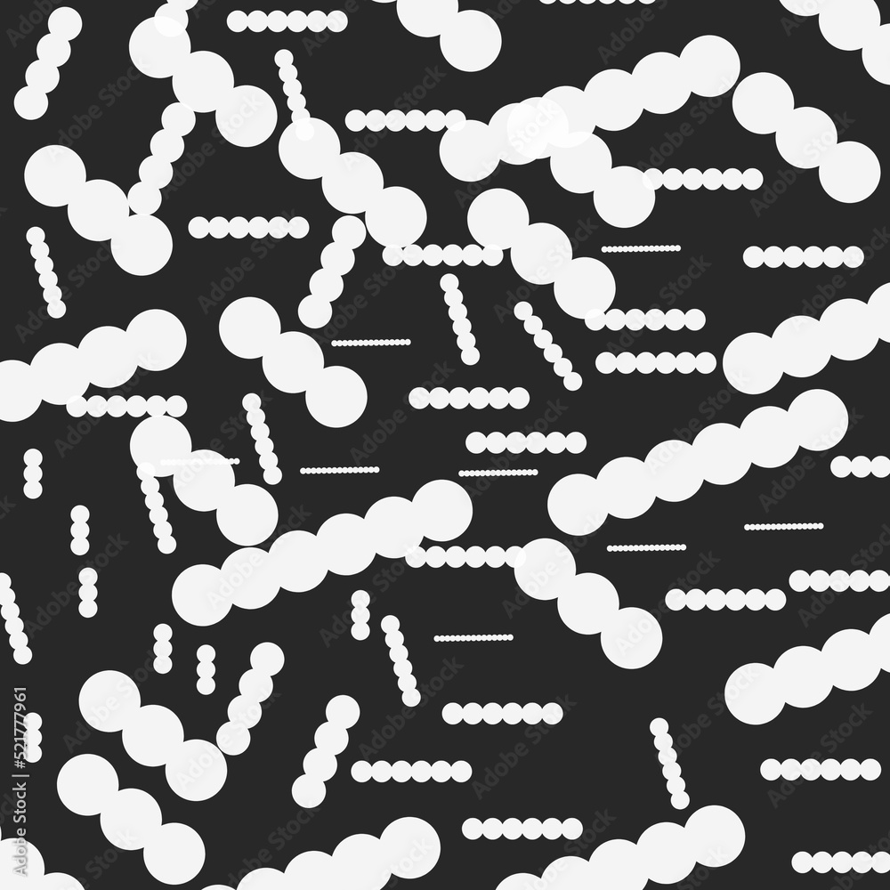 Seamless pattern with single cell microorganisms or microbiome on white ...