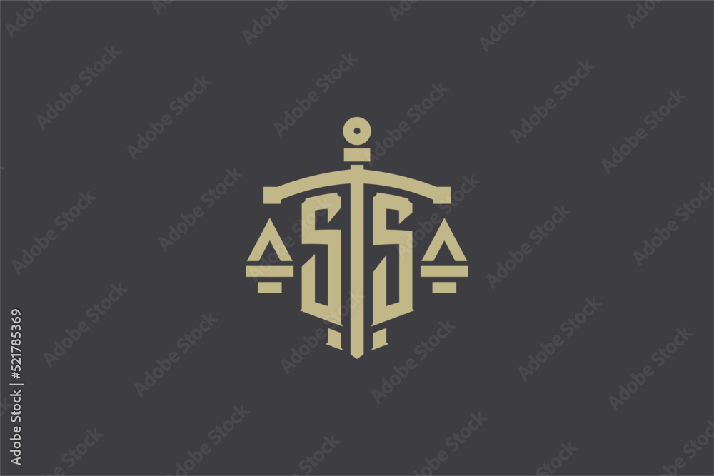 Letter SS logo for law office and attorney with creative scale and ...