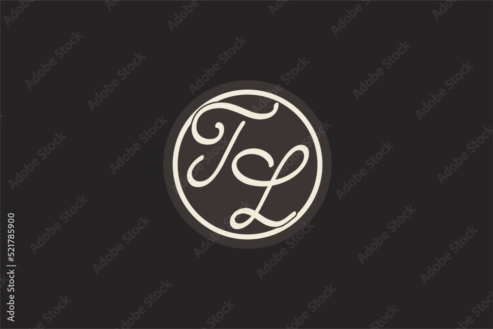 Initial letter TL monogram logo with simple and creative cirle line ...