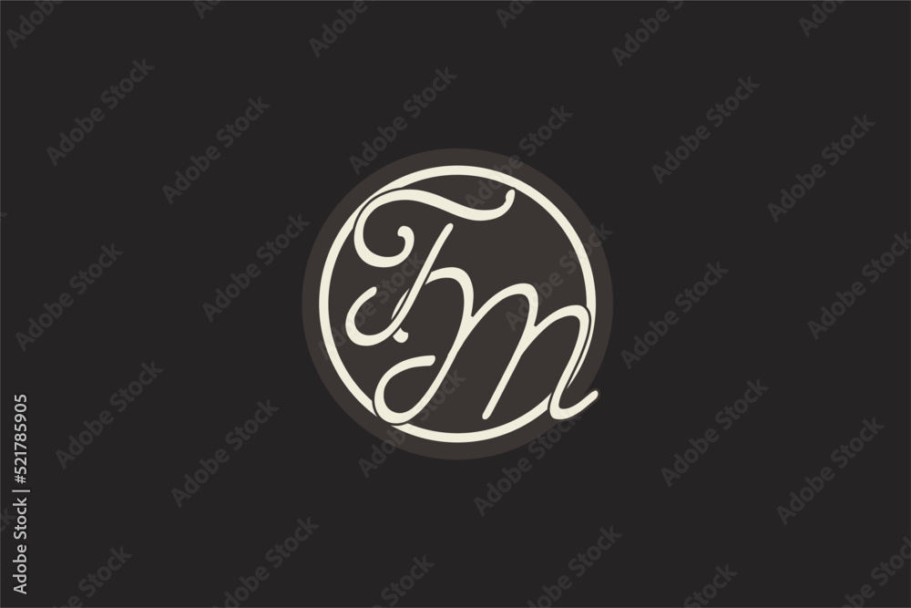 Initial letter TM monogram logo with simple and creative cirle line ...