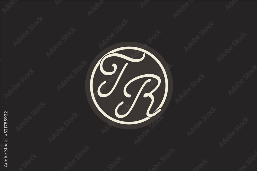 Initial letter TR monogram logo with simple and creative cirle line ...