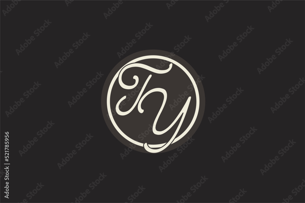 Initial letter TY monogram logo with simple and creative cirle line ...