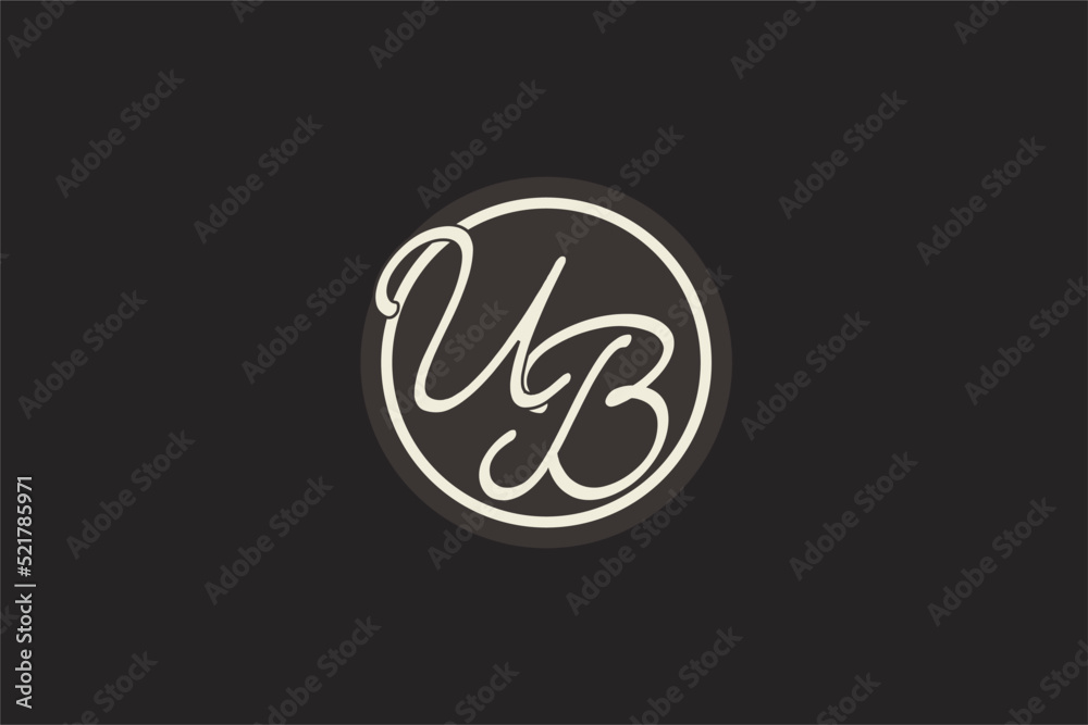 Initial letter UB monogram logo with simple and creative cirle line design ideas Stock Vector ...