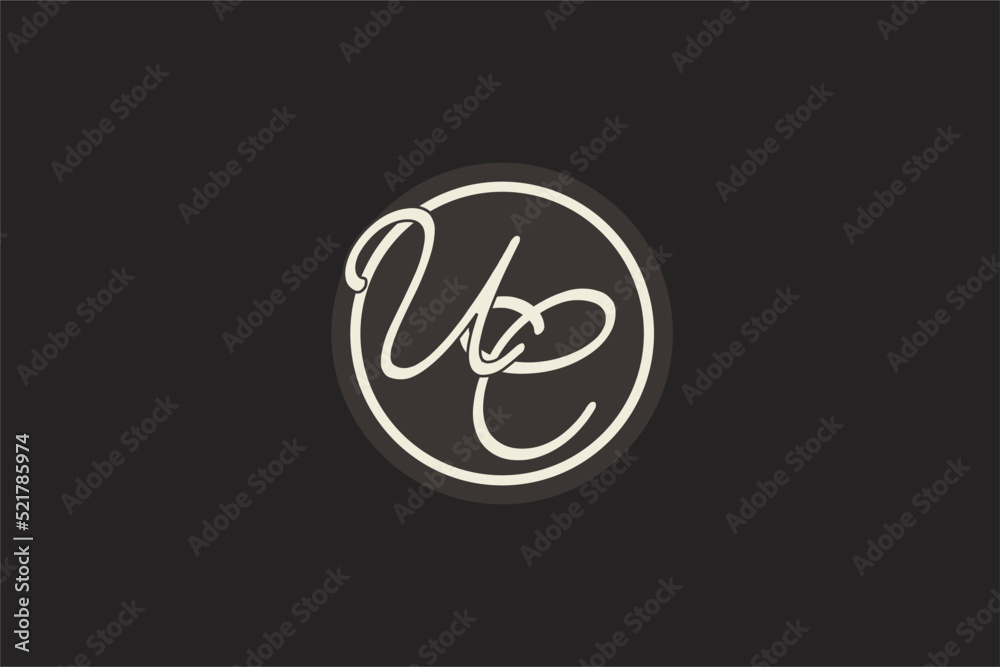 Initial letter UC monogram logo with simple and creative cirle line ...
