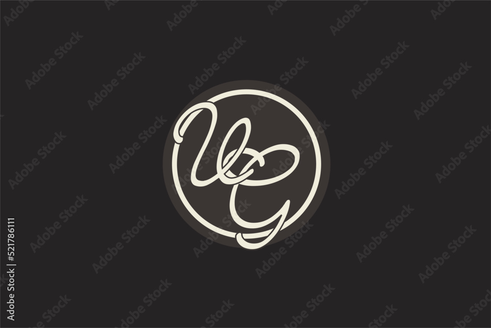 Initial letter VG monogram logo with simple and creative cirle line ...