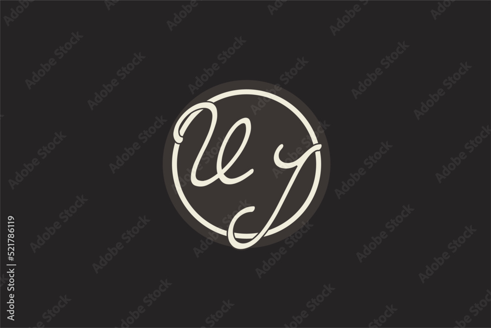 Initial letter VJ monogram logo with simple and creative cirle line ...