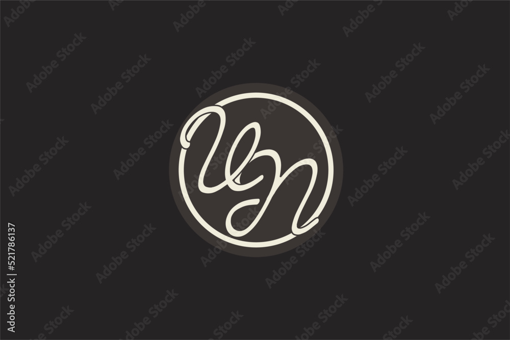 Vetor de Initial letter VN monogram logo with simple and creative cirle ...