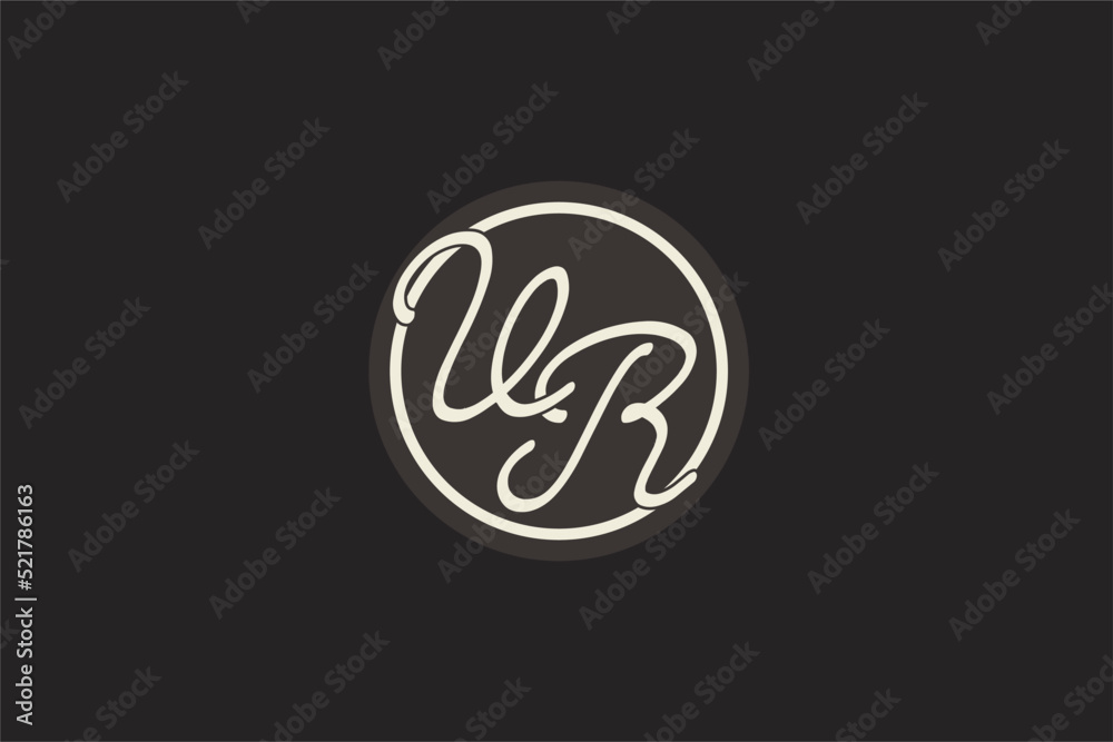 Initial letter VR monogram logo with simple and creative cirle line design ideas Stock Vector ...