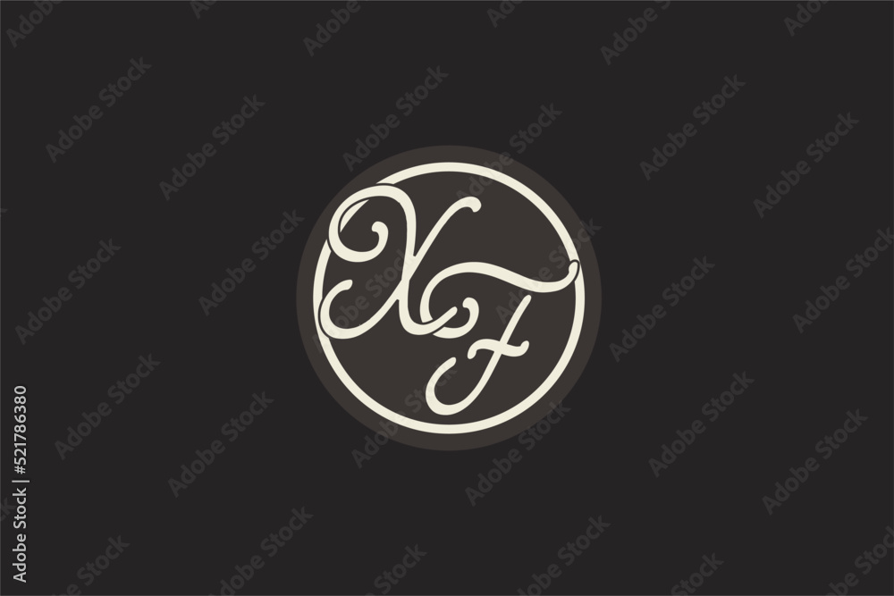Initial letter XF monogram logo with simple and creative cirle line ...