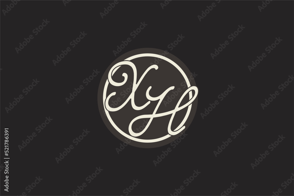 Initial letter XH monogram logo with simple and creative cirle line ...