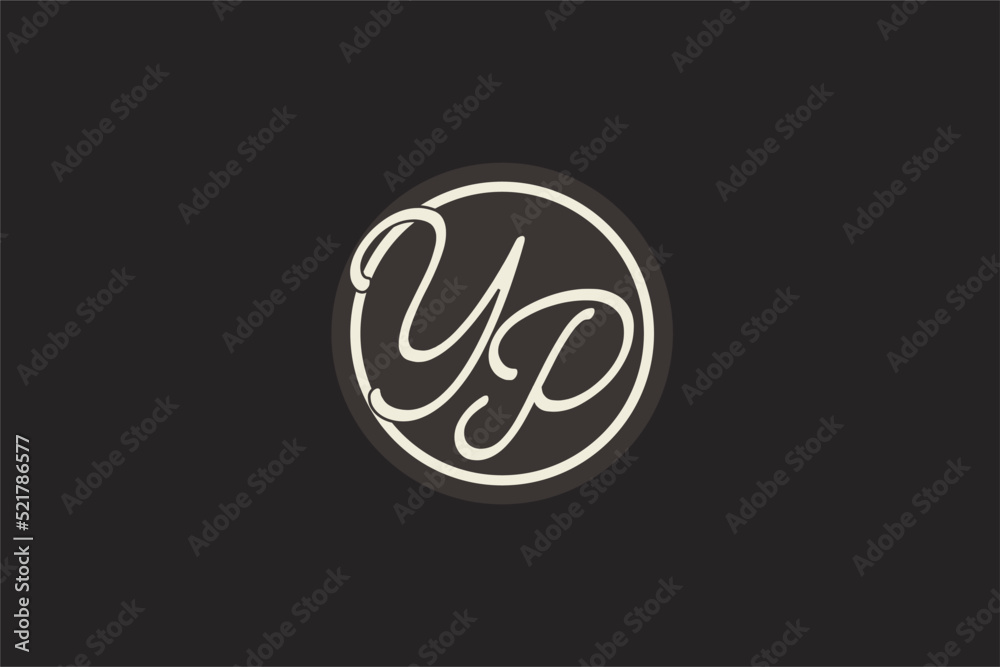 Initial letter YP monogram logo with simple and creative cirle line ...