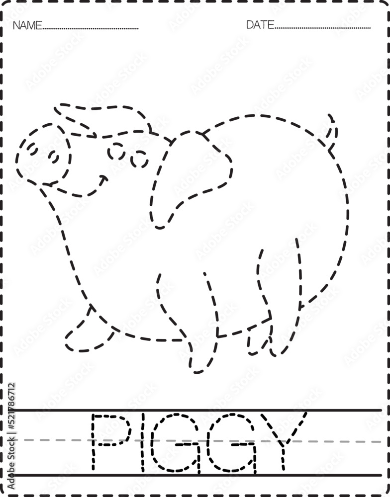 Animal Tracing Book with Example. Preschool worksheet for practicing ...