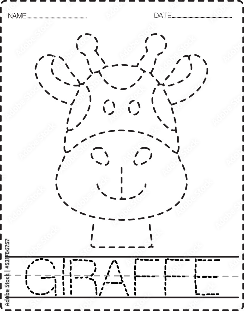 Animal Tracing Book with Example. Preschool worksheet for practicing ...