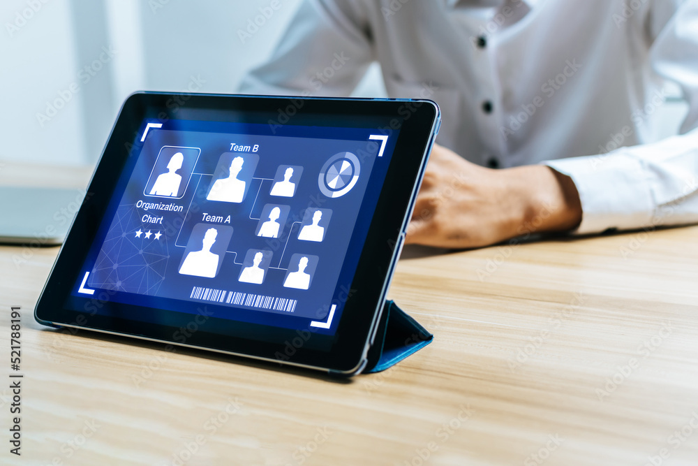 Fotografia do Stock: mobile smart tablet with digital business ...