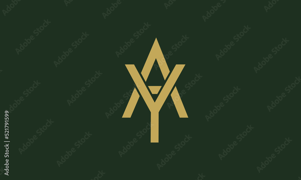Alphabet letters Initials Monogram logo YA, AY, Y and A Stock Vector ...