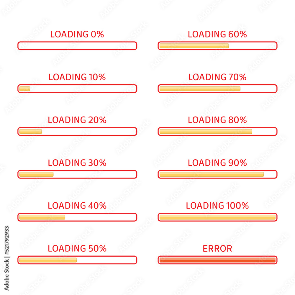 Loading bars elements set. Creative web design download timer or ...