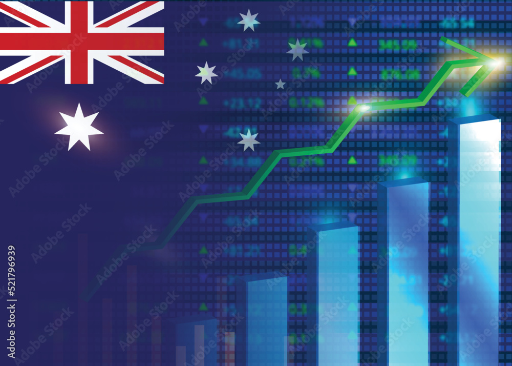 Australia's economic growth concept.Australian stock market.Australian ...