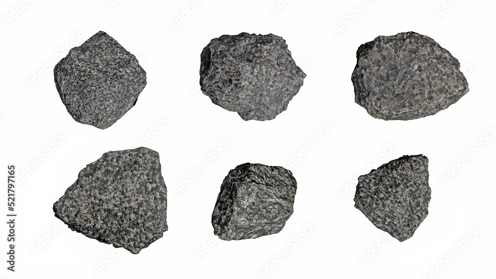 Top View 3D stone isolated on white background Use for visualization in ...