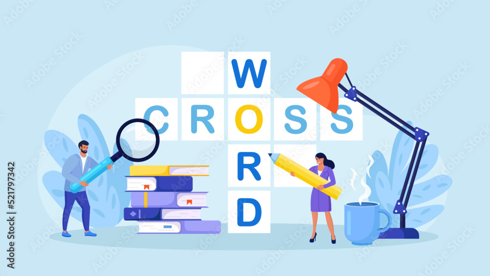 People Solve Huge Crossword Filling Empty Boxes with Letters. Tiny ...