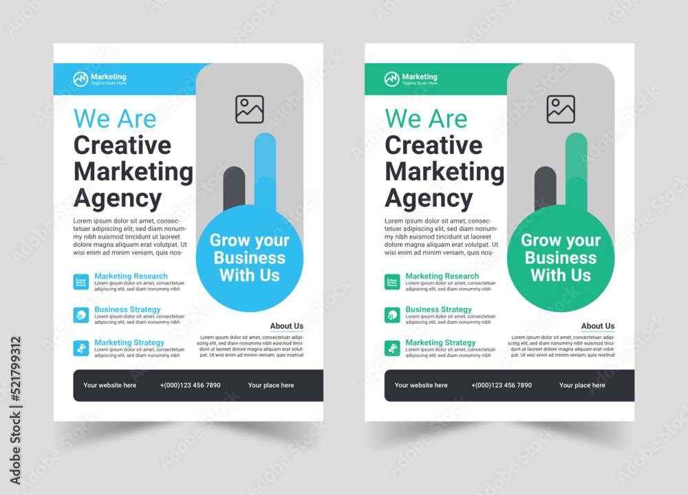 Corporate Agency Flyer Design Template. layout design, catalog, poster ...