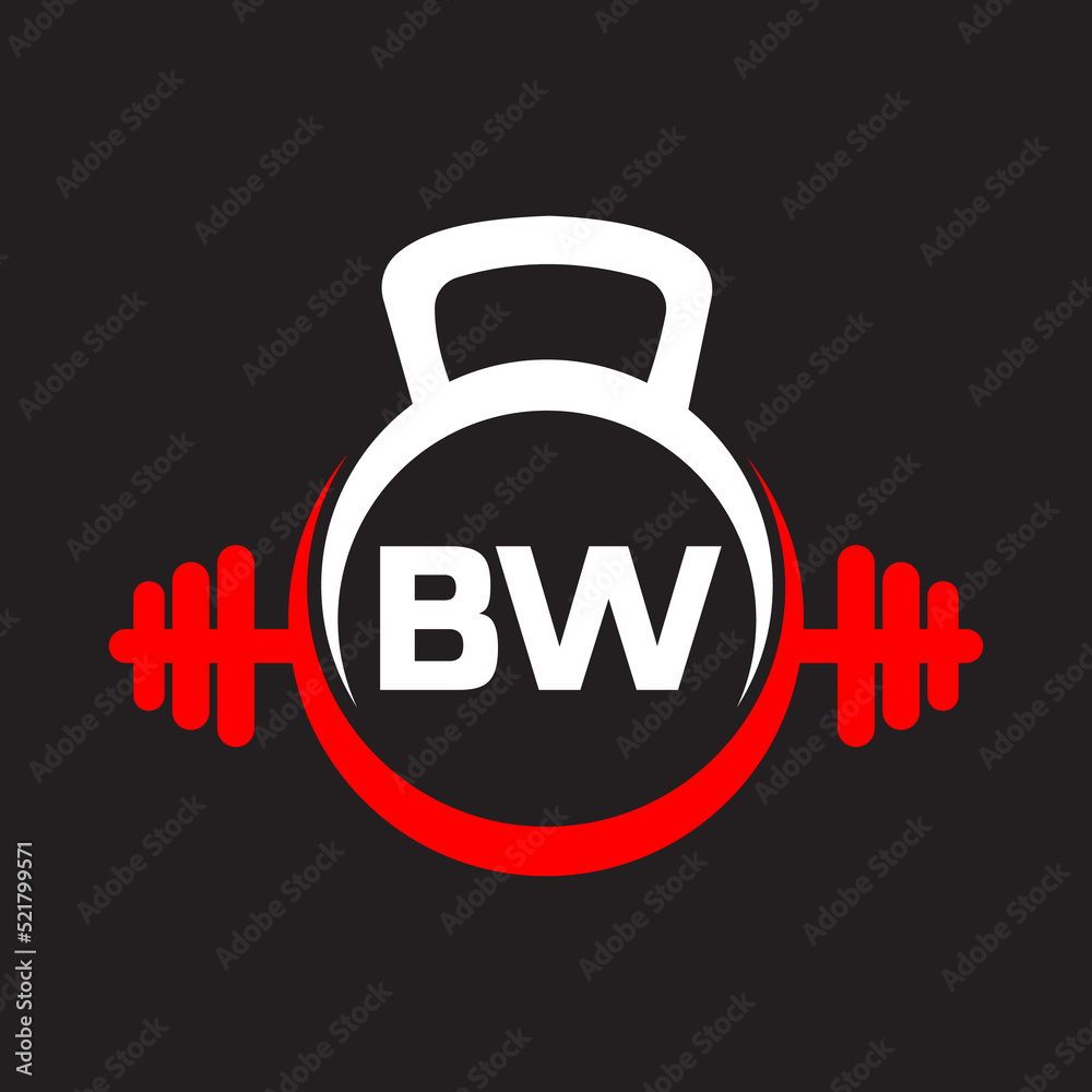 Letter BW Fitness Gym Logo Concept. Fitness Logo Symbol Vector Template ...
