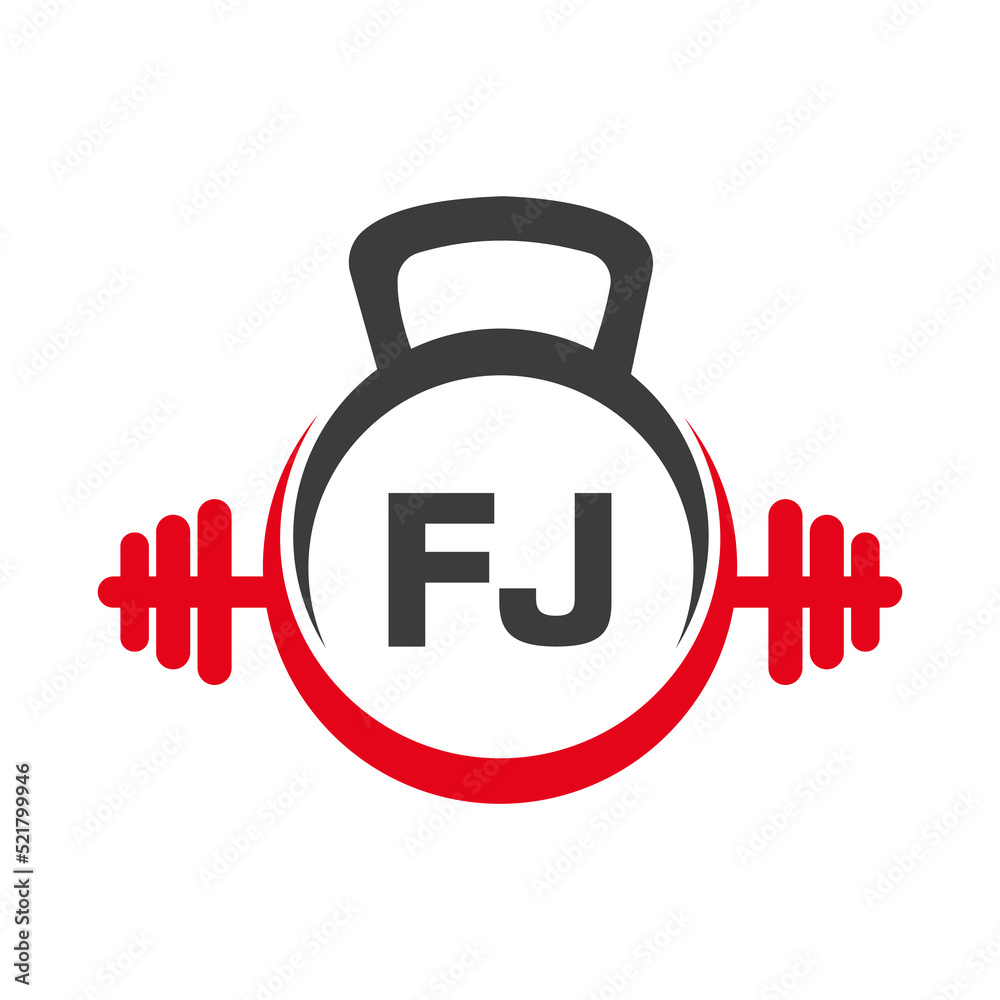 Letter FJ Fitness Gym Logo Concept. Fitness Logo Symbol Vector Template ...