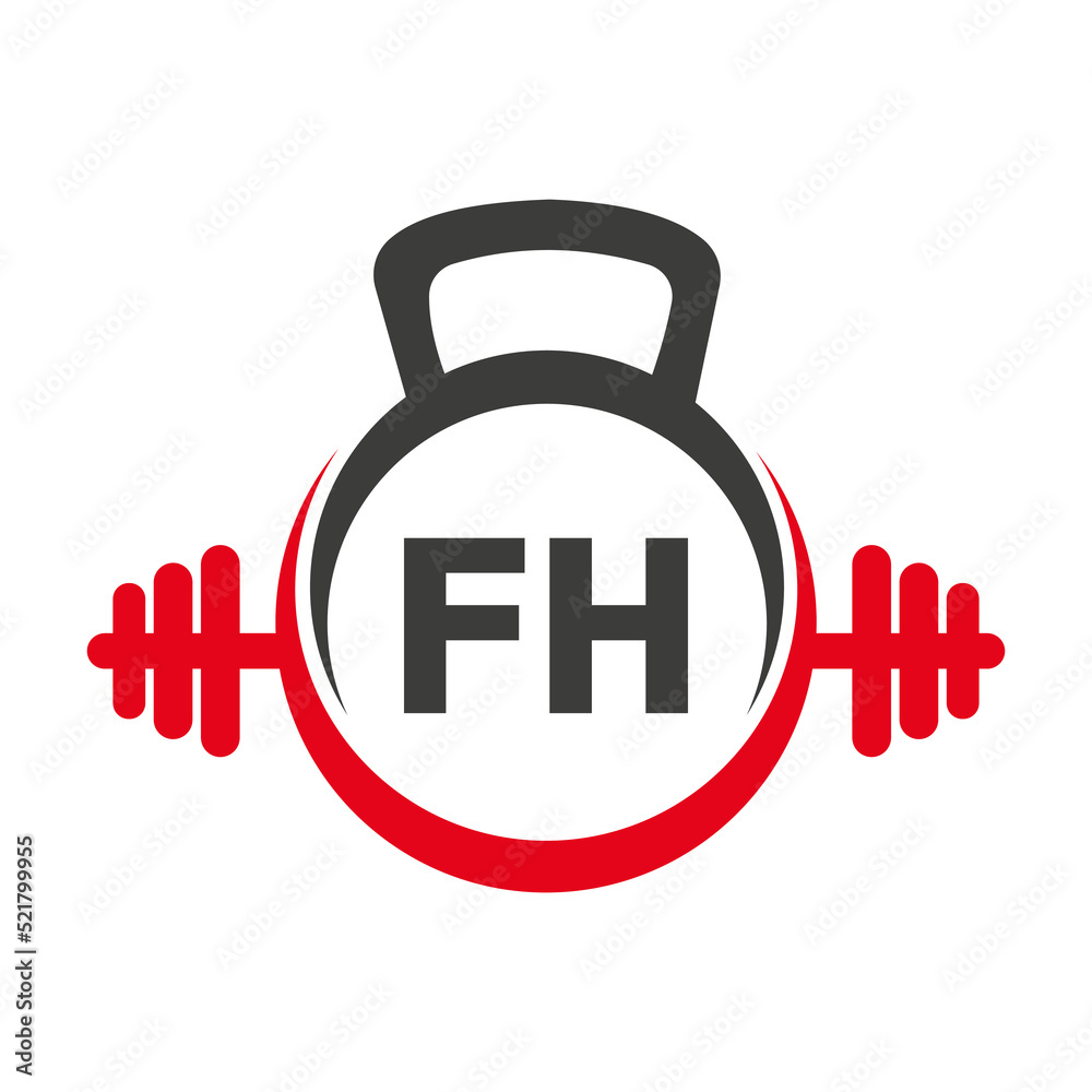 Letter FH Fitness Gym Logo Concept. Fitness Logo Symbol Vector Template ...