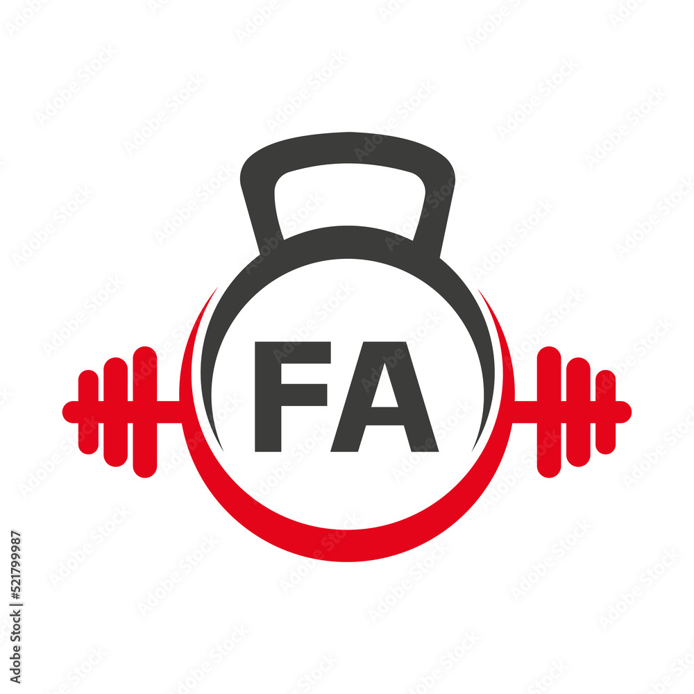Letter FA Fitness Gym Logo Concept. Fitness Logo Symbol Vector Template ...