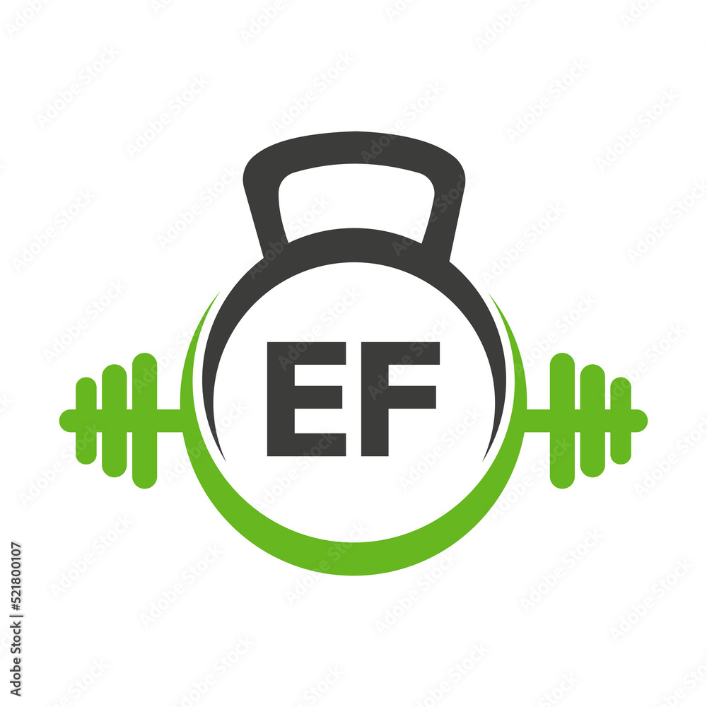Letter EF Fitness Gym Logo Concept. Fitness Logo Symbol Vector Template ...