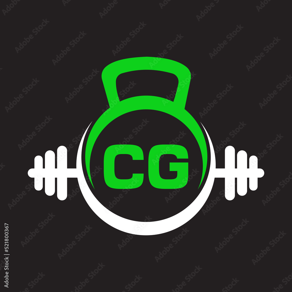 Letter CG Fitness Gym Logo Concept. Fitness Logo Symbol Vector Template ...