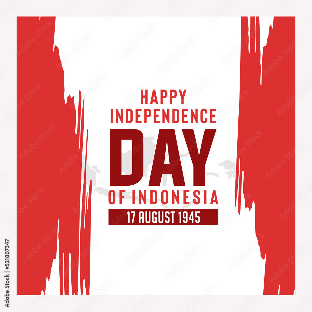 Indonesia independence day commemoration vector illustration with ...