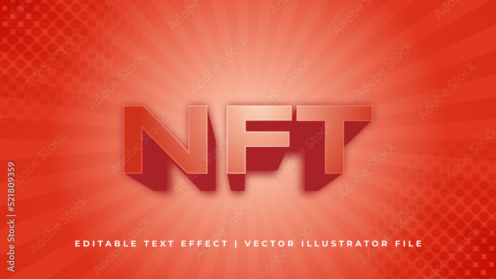 NFT editable 3d text effect styles mockup concept. Modern vibrant 3d ...
