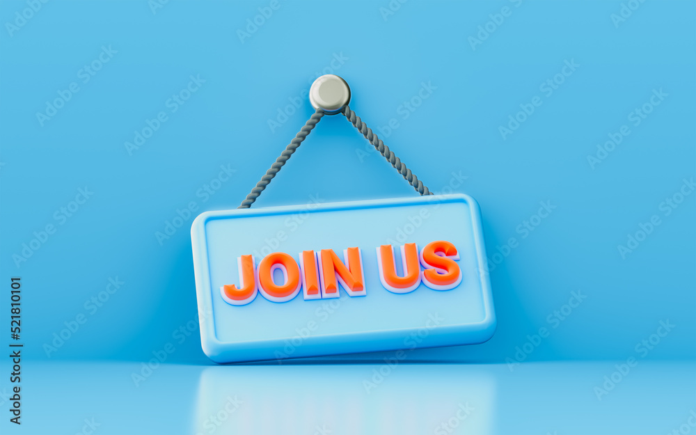 join us hanging signboard 3d render concept for inter into the project ...