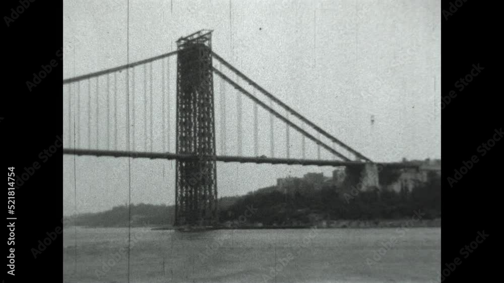 Vidéo Stock George Washington Bridge Before Opening 1931 - Views of the ...
