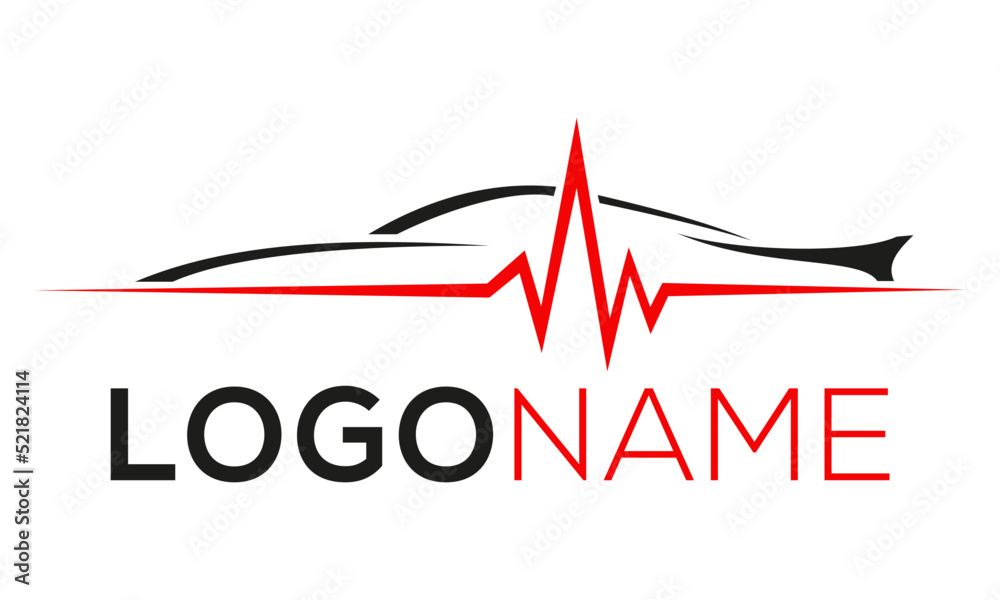 Black and Red Color Car Wave Logo Design Stock Vector | Adobe Stock