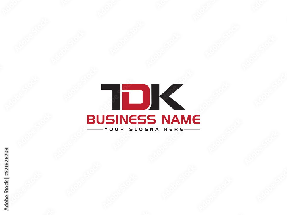 Letter TDK Logo Icon, Colorful TD t d k Logo Letter Vector Art With Red ...