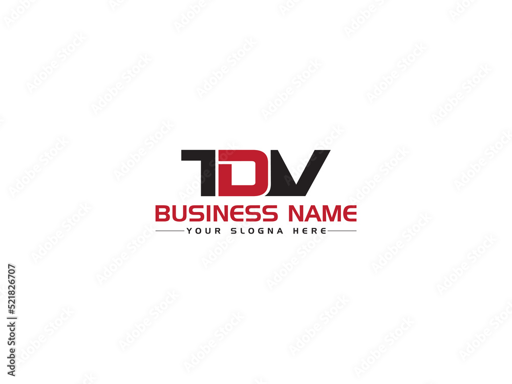 Letter TDV Logo Icon, Colorful TD t d v Logo Letter Vector Art With Red ...