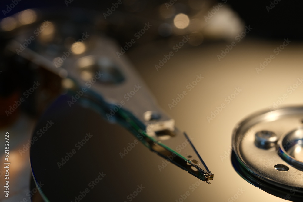 Inside of internal Harddrive HDD , Disassembled hard drive from the ...